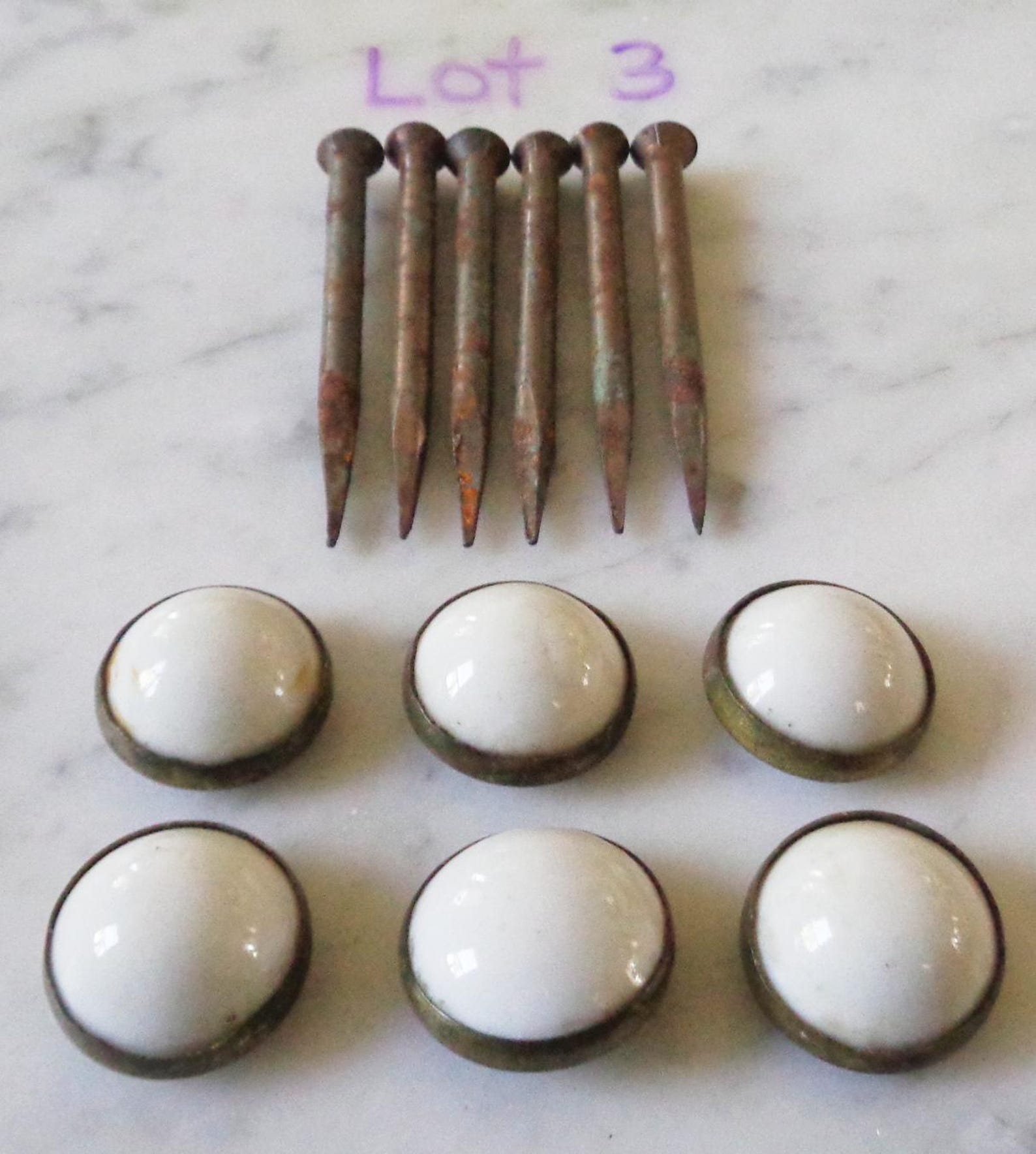 Victorian Porcelain Top Picture Frame Nails - Set of 6 - Etsy