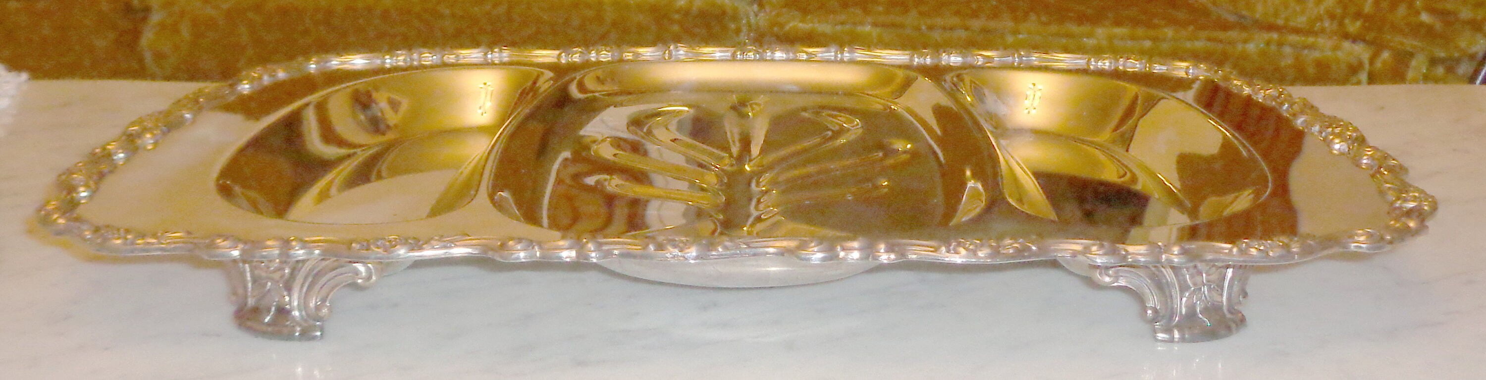 Oneida Serving Tray Platter Silver Plate Floral Rim Turkey Ham | Etsy