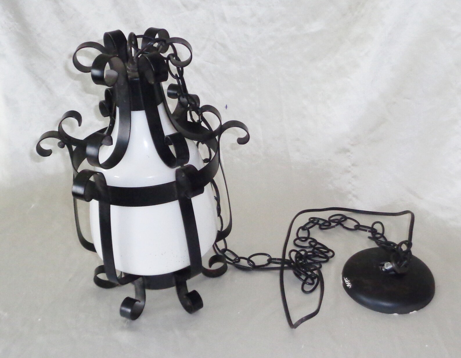 Virden Lighting Black Twisted Metal Lantern Glass Hanging Pendent Light ...