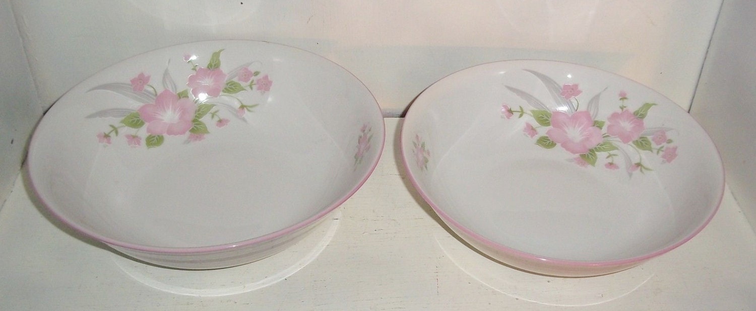 4 EPIAG II Pink Flower Pattern Large 9 Inch Veggie Serving Bowls Made ...