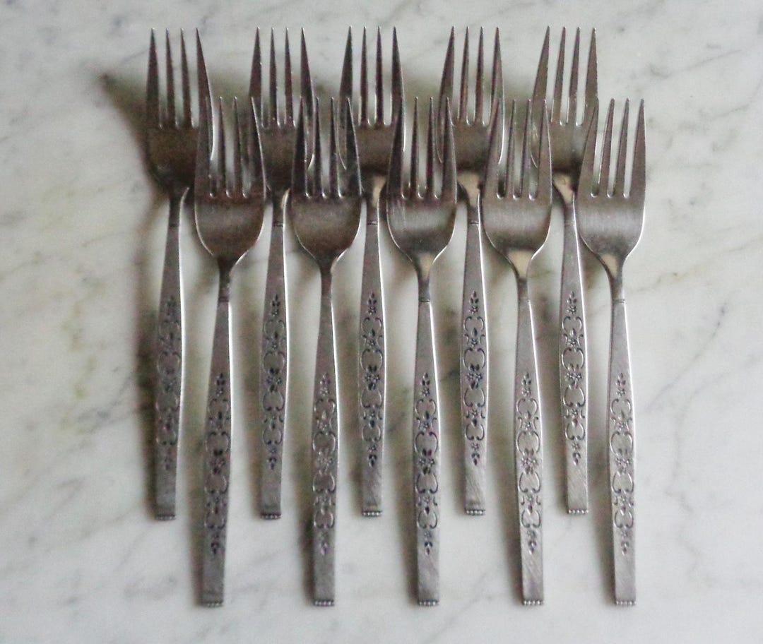 Spanada Wm A Rogers Premier Stainless Oneida Ltd Set of 10 Salad ...