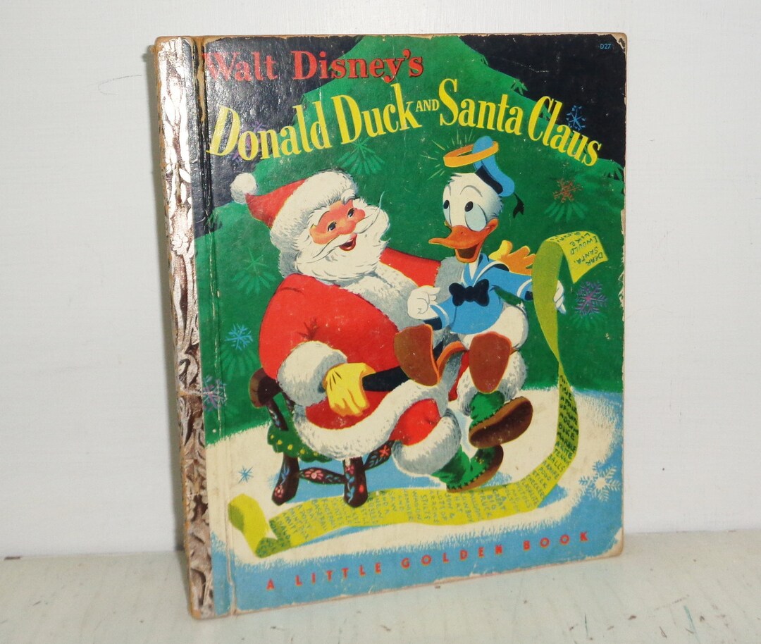 Walt Disney's Donald Duck and Santa Claus Little Golden Book #D27 1952 ...