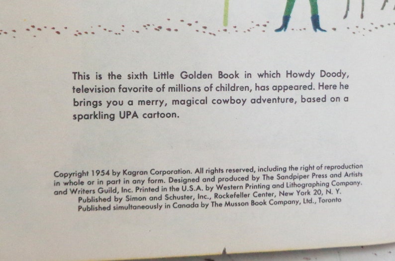 Howdy Doody and His Magic Hat Little Golden Book #184 25c 1954 First "a ...