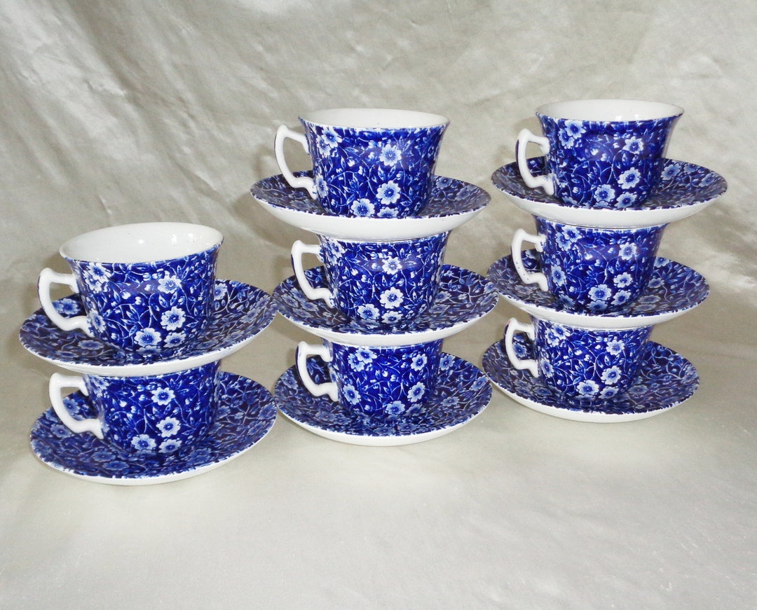Calico Crownford China Co Staffordshire England 8 Tea Cups & - Etsy