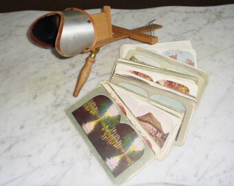HOLD Stereoscope Viewer 21 Travel Photo Cards Rare Vintage Antique ...