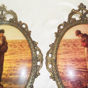 The Angelus Jean Francois Millet Vintage Farmer Prints in Rounded Glass ...