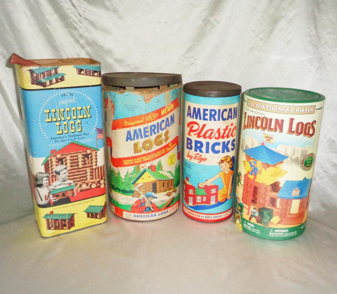 Vintage Playskool Lincoln Logs, American Logs & American Plastic Bricks ...