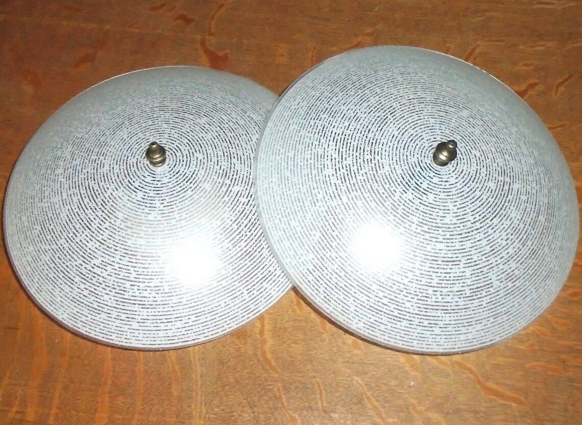 Bullseye Basketweave Light Fixtures 12 3/4in Round Upturn Rim | Etsy