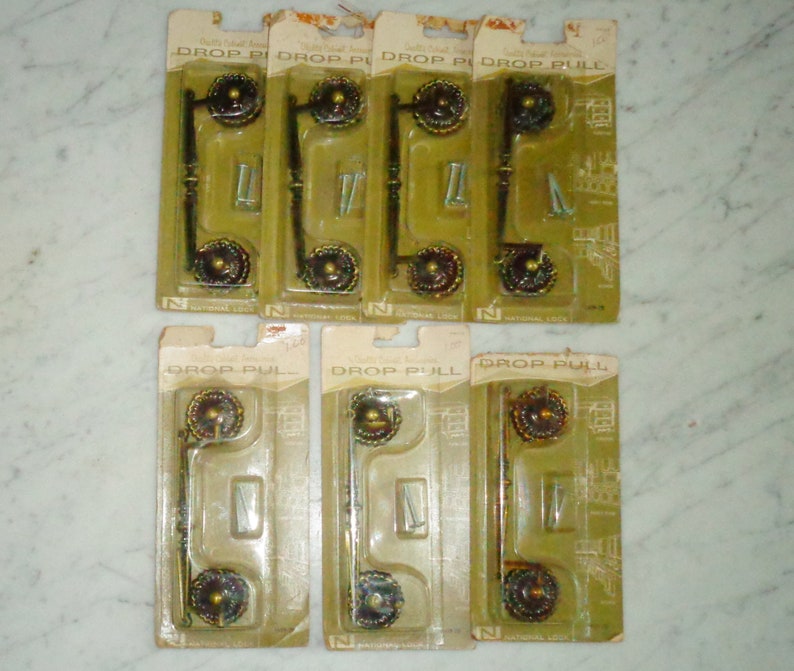 National Lock Drop Pulls Brass Bail & Post Cabinet Door Drawer - Etsy ...