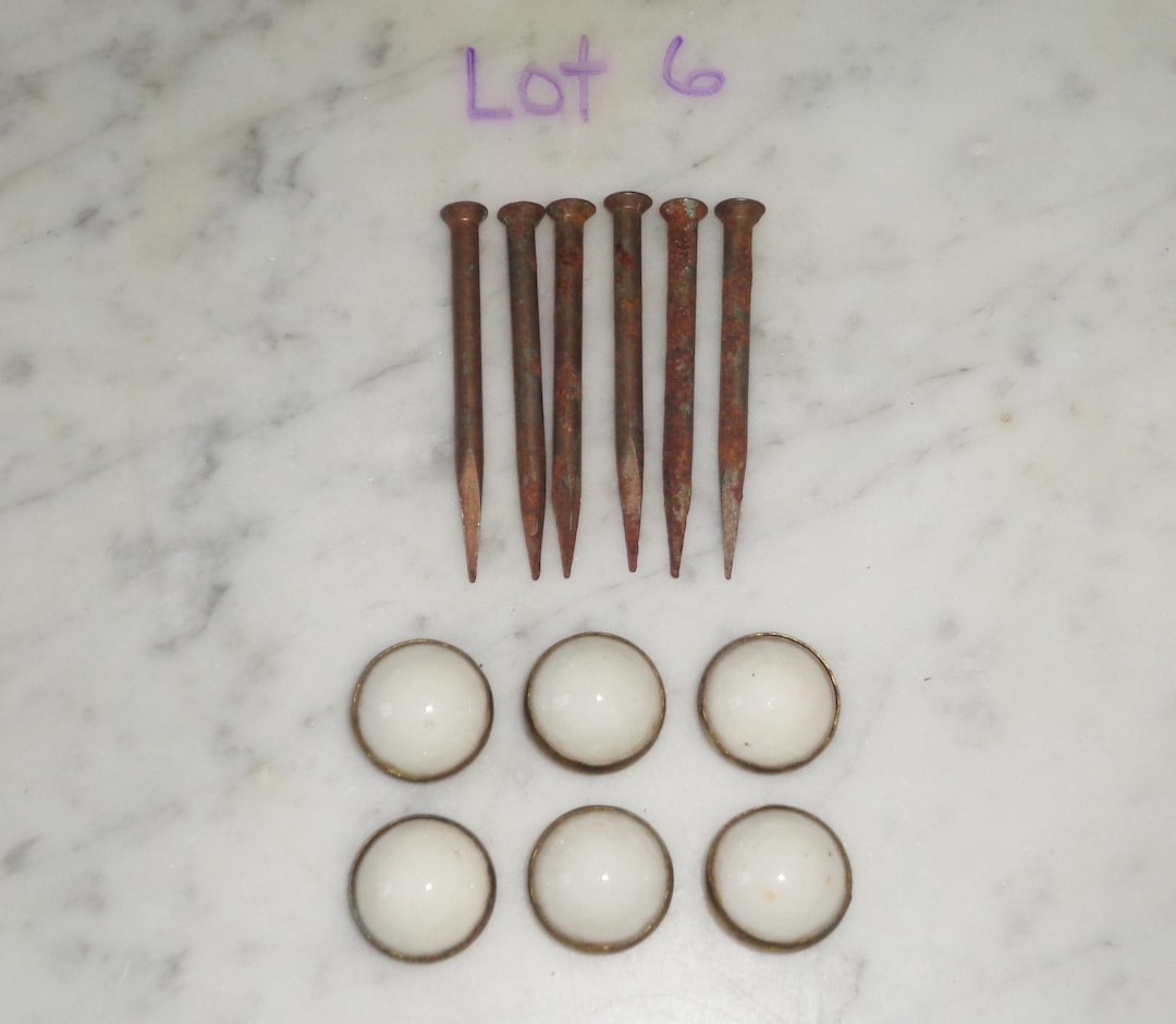 Victorian Porcelain Top Picture Frame Hanging Nails Lot 6~set of 6 Nail ...