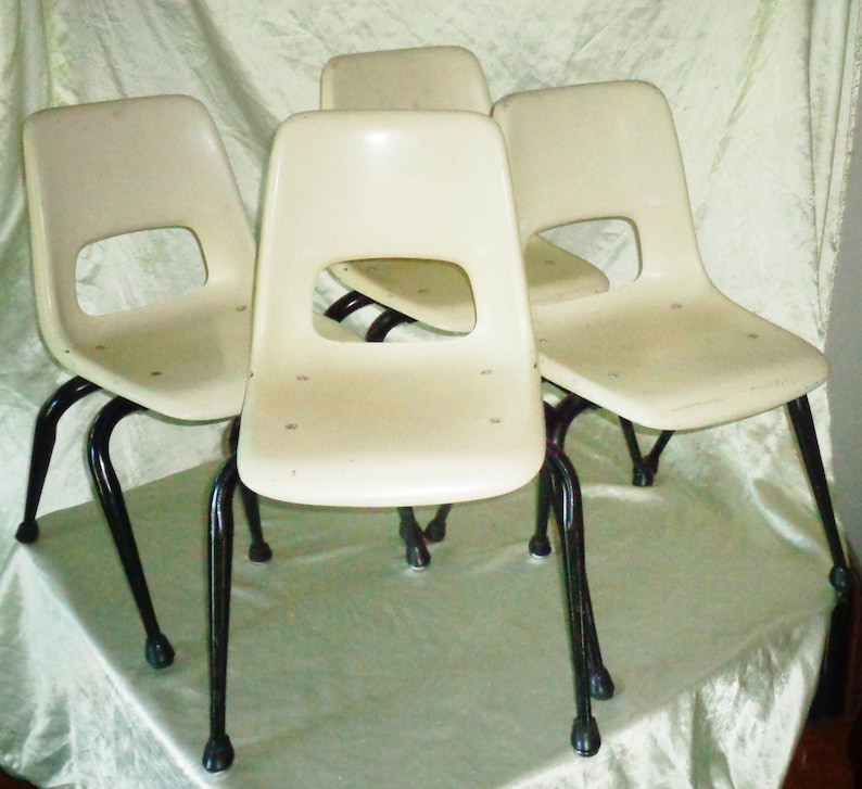 Stacking Fiberglass Shell Child Chairs Set of 4 in off White - Etsy