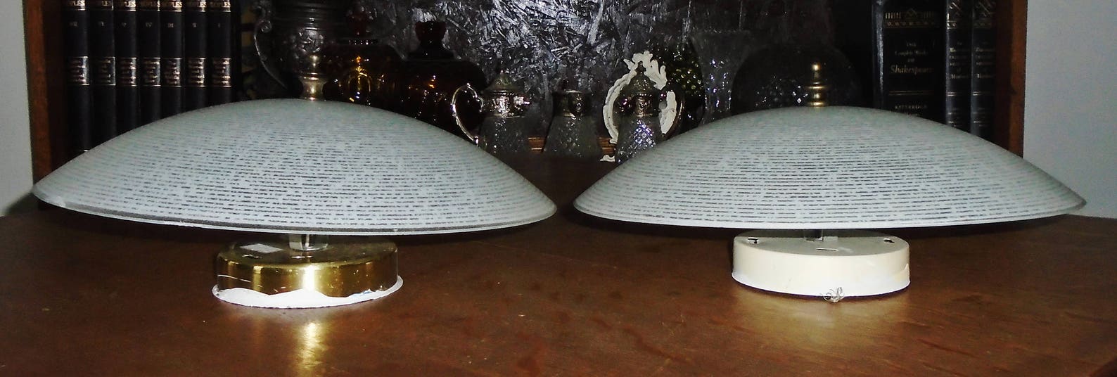 Bullseye Basketweave Light Fixtures 12 3/4in Round Upturn Rim | Etsy