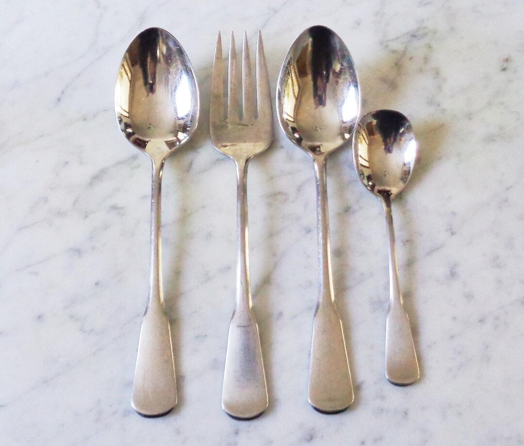 Oneida Colonial Boston Minute Men Stainless Serving & Sugar Spoons ...