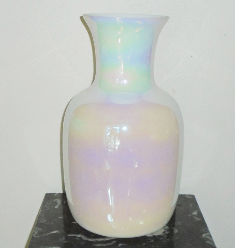 Cambridge Iridescent Opalescent Glass Vase Hand Blown LARGE | Etsy