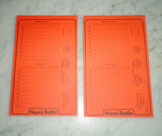 Vintage NAVAL Battle Pad of Paper Game Pieces W Deployment | Etsy