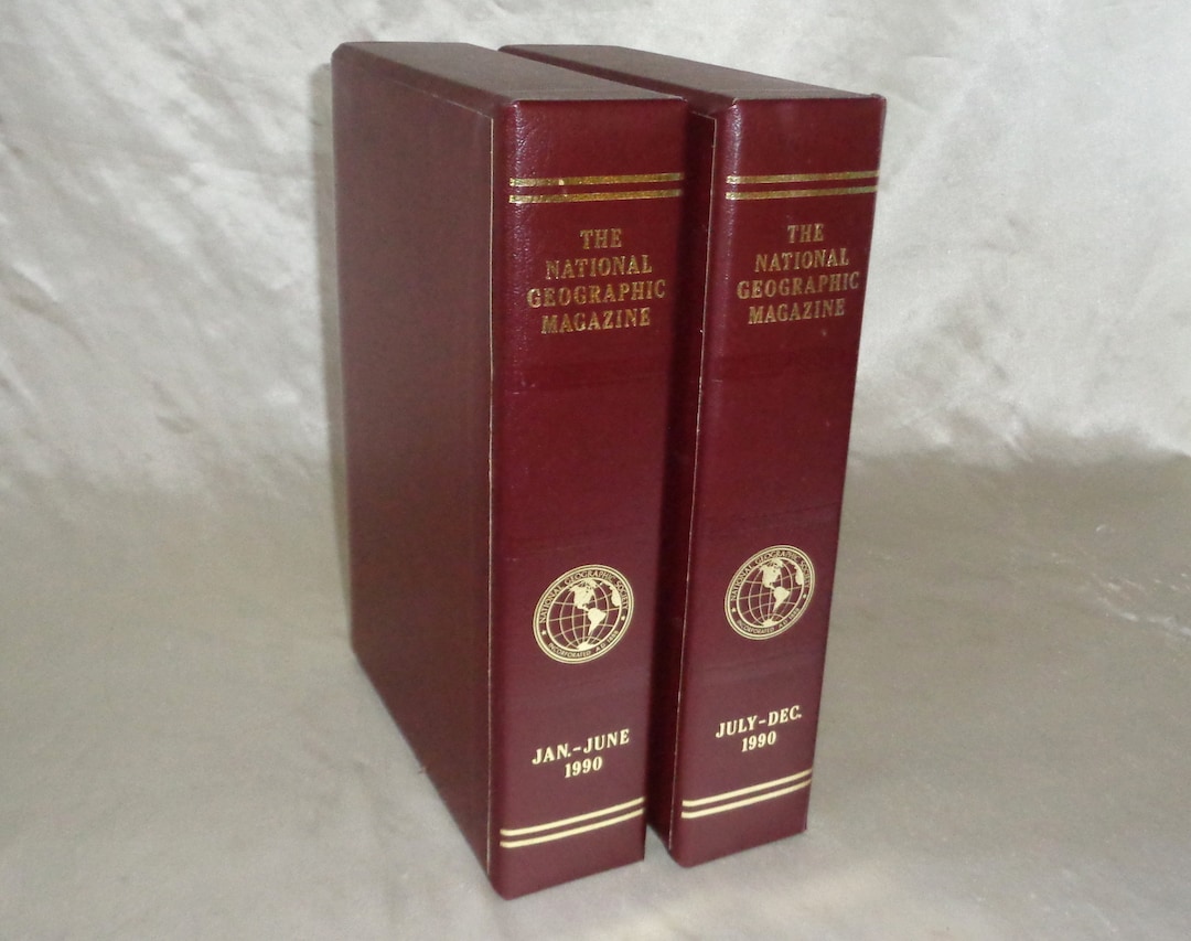National Geographic 1990 Leatherette Slip Case With 12 Magazines - Etsy