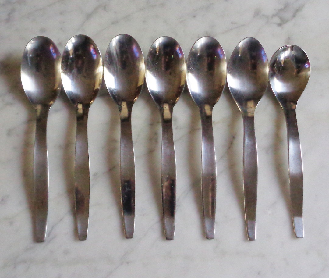Cambridge Stainless China VERA 6 1/2 Inch Set of 6 Teaspoons + 1 Sugar ...