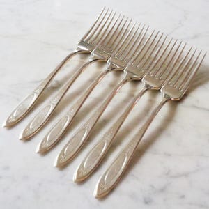 ADAM Community Silver Plate 7 3/4 Inch Set of 6 Dinner Forks - Etsy