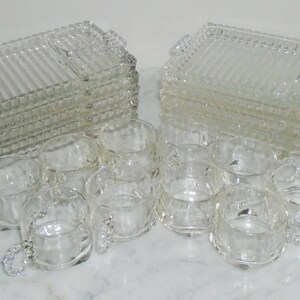 Hazel Atlas Candlewick Boopie Snack Sets 20pc Vintage ~ 10 Cups, 10 ...