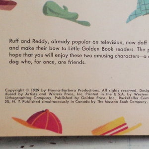 Ruff and Reddy Little Golden Book 25c 1959 #378 First "a" Edition ...