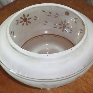 Large Frosted Etched Glass Ruffled Rim Light Fixture Hurricane Shade W ...