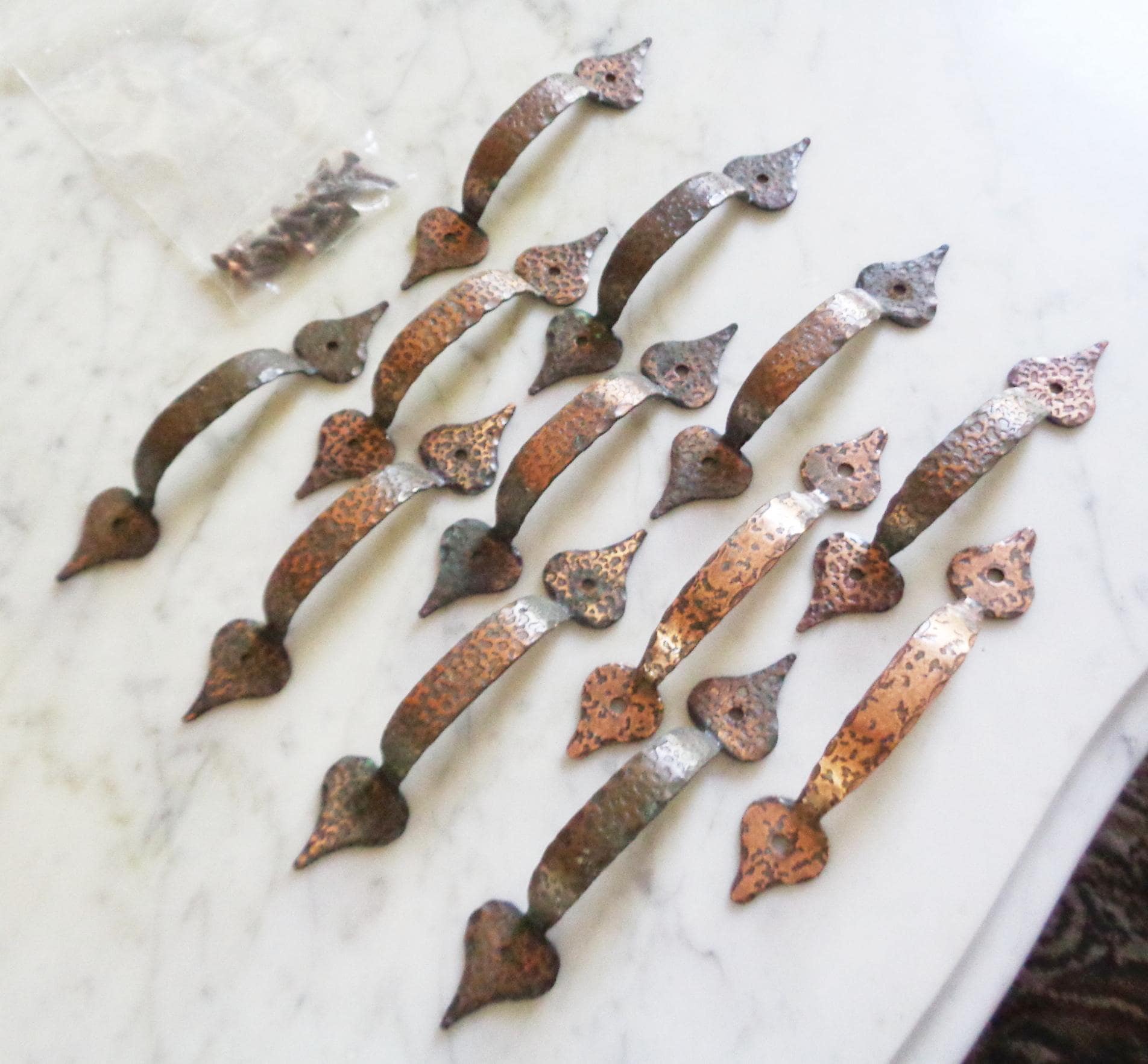 12 Spade Tip Amerock Ajax Copper Colonial Spade Hammered Drawer Pulls ...