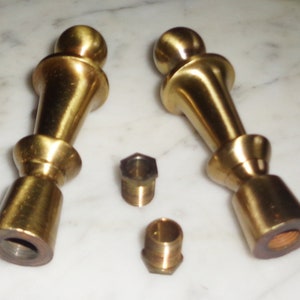 Metal Skyscraper Lamp Shade Holder Finial Set Large 3 1/2 Inch Vintage ...