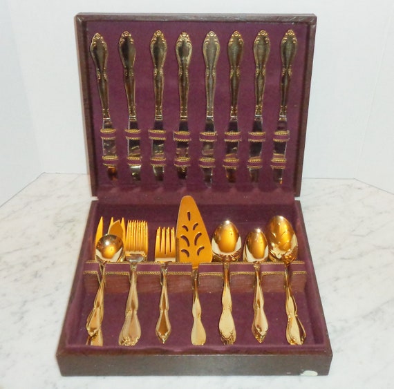 International Gold Electroplate INS194 45pc Set in Box Vintage - Etsy ...