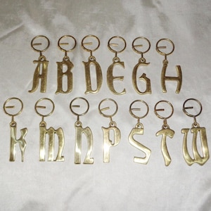 Solid Brass Taiwan Alphabet Letter Keychain CHOICE ~ A B D E G H K M N ...