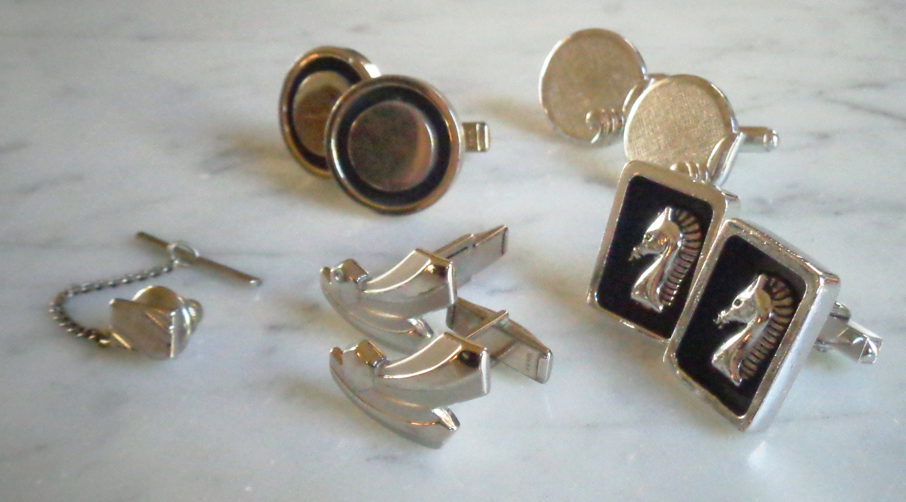Swank and Other Cuff Links Tie Pin 4 Vintage Sets - Etsy