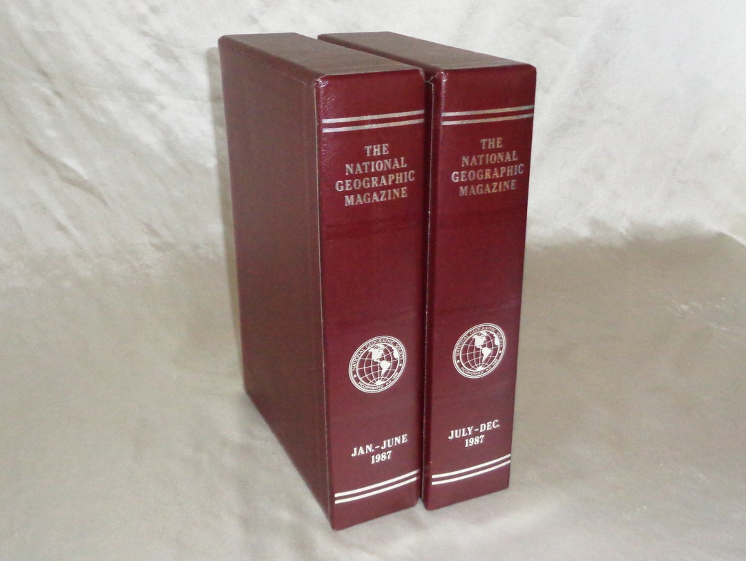 National Geographic 1987 Leatherette Slip Case With 12 Magazines - Etsy