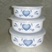 Enamel Blue Country Heart Graduated Nesting Mixing Bowls Set of 3 With ...