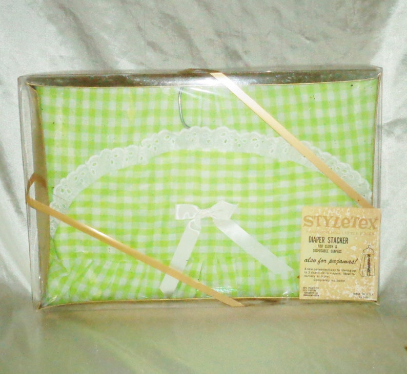 Style Tex Green Checkered Diaper Stacker Garment Bag Hanging Closet ...