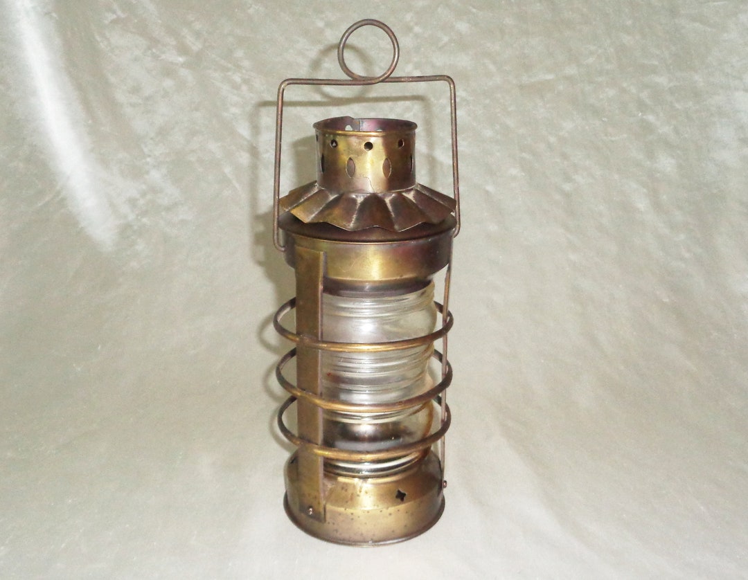 Metal & Jelly Jar Glass Lantern Candle Holder W Hanging or Carrying ...