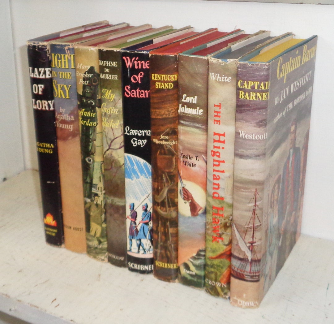 9 Book Club Edition HC Books W Djs ~ Captain Barney, Highland Hawk ...