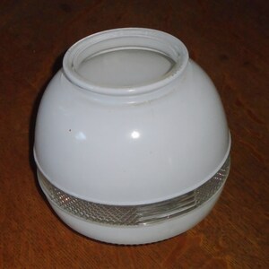 Bullseye Glass Light Fixture Cover 6x6inch Vintage Mid Century White ...