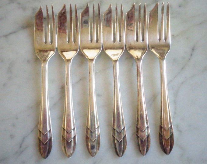 MS Ltd EPNS Sheffield England Silver Plate 5 Inch Set of 5 Pastry Forks ...