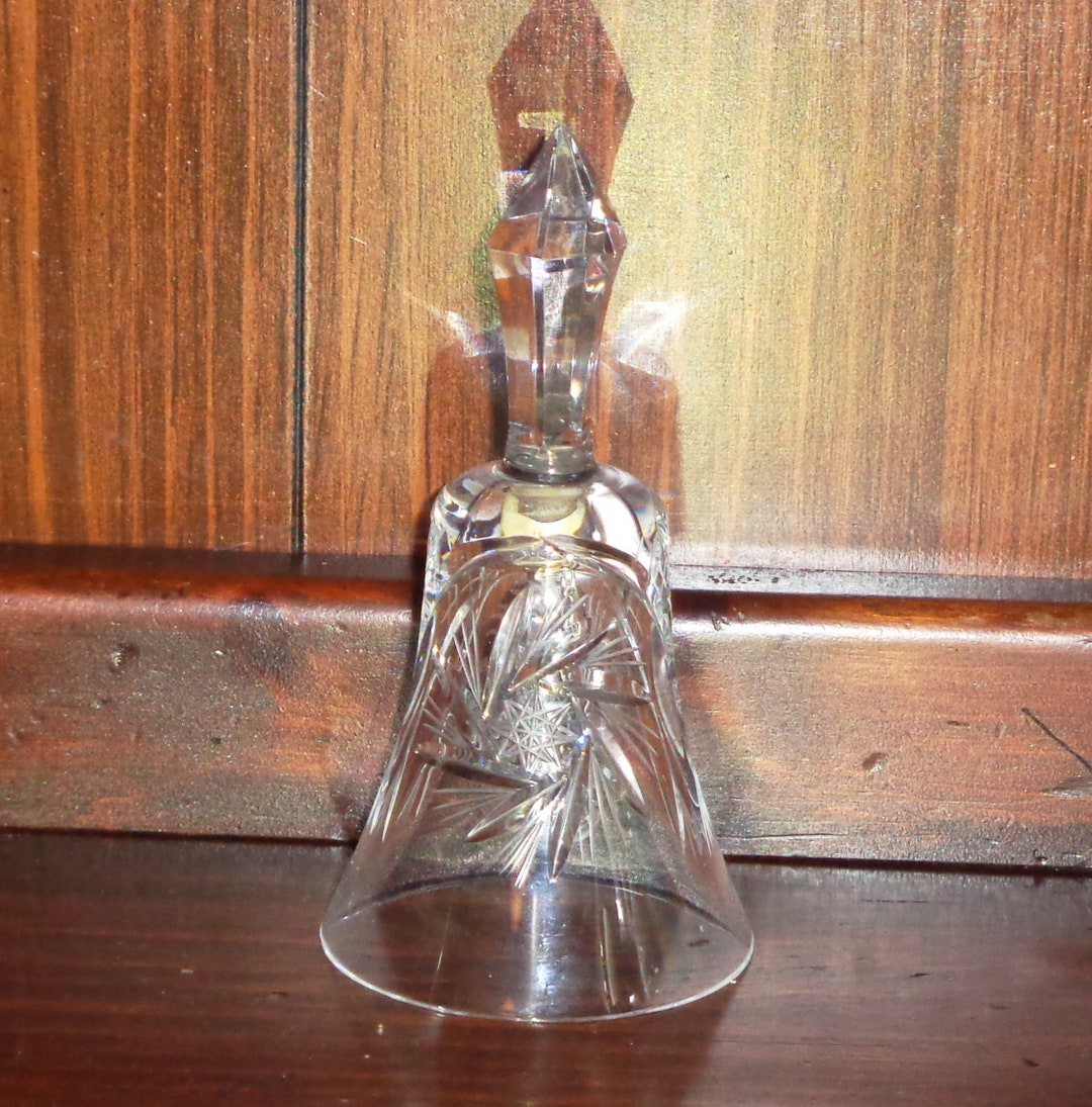 Etched Pinwheel Star Clear Crystal Dinner Bell ~ Unknown Maker, Vintage ...