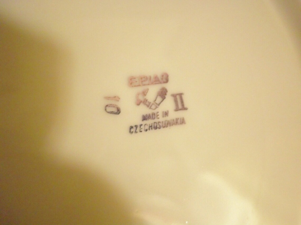 6 EPIAG II Pink Flower Pattern Large 8 3/4in Soup Bowls Made in Czech ...