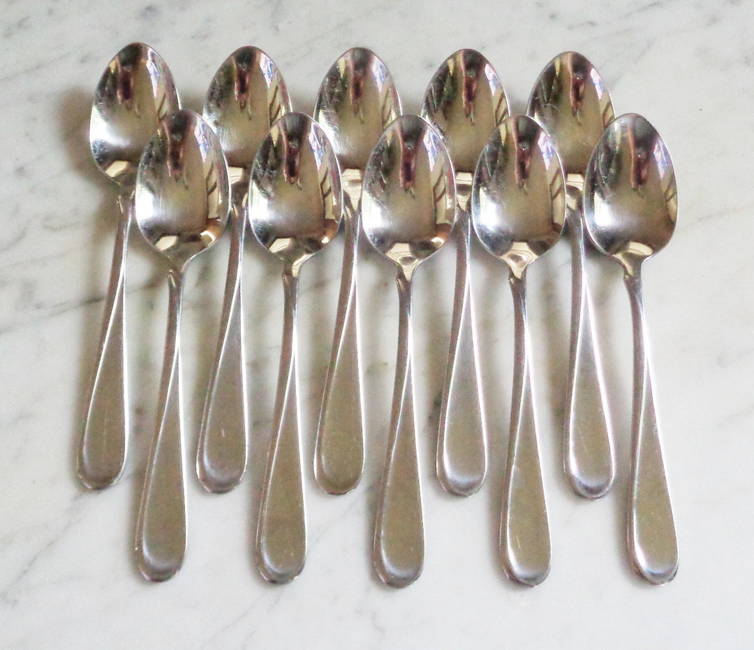 10 Oneida Flight Reliance Stainless Steel Glossy 6 1/4 Inch Teaspoons ...