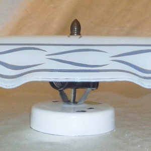 Square Upturn Rim Ceiling Light Fixture Cover on 3 Bulb Electric ...