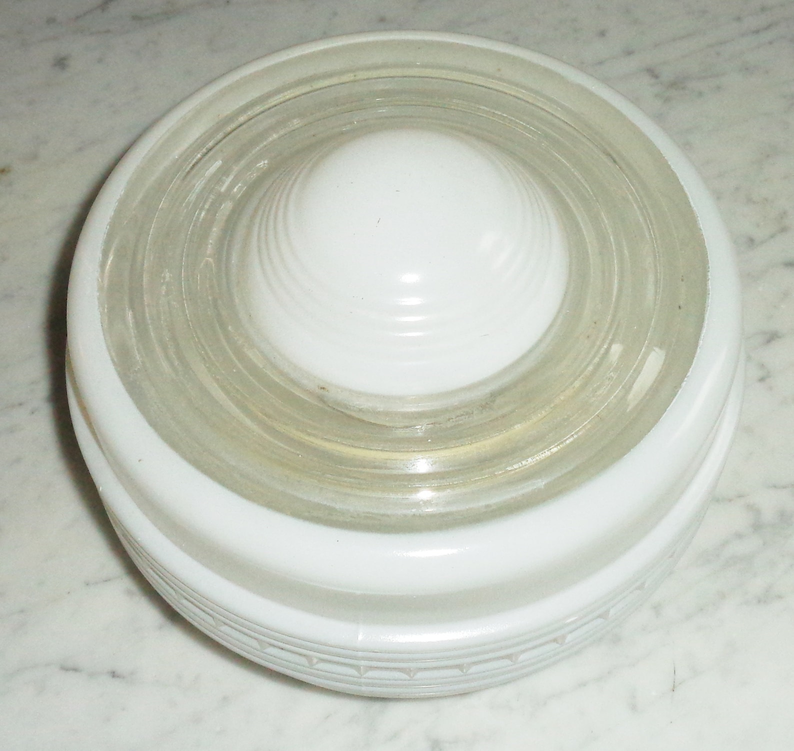 Bullseye Skyscraper Glass Light Fixture Cover Shade 8x6 1/4inch Vintage ...