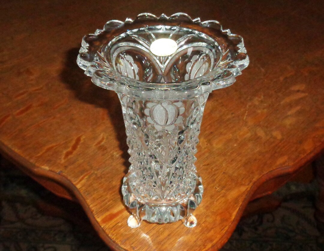 Vintage European Collection 24% Lead Crystal Flower Vase Made in West ...