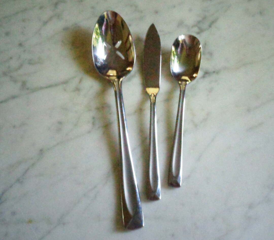Lincoln Oneida Satin Triangle Tip Stainless Serving Spoon, Sugar Spoon ...