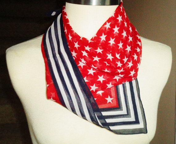 Red White & Blue Stars and Stripes Scarf 20x20 Inch Square - Etsy