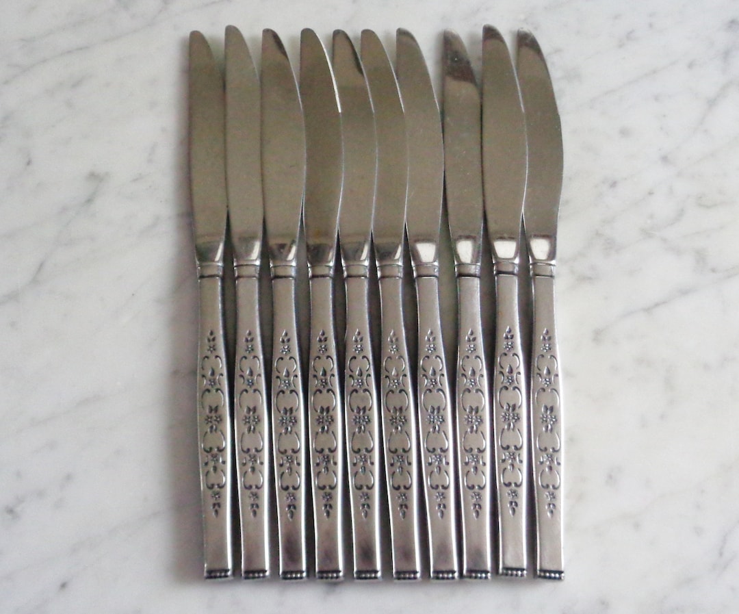 10 Wm A Rogers Premier Stainless Oneida Ltd Spanada Dinner Knives, Dark ...