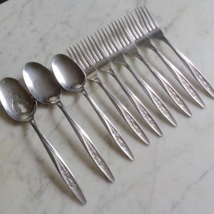 Superior Stainless USA Radiant Rose Dinner Forks, Serving Spoons ...