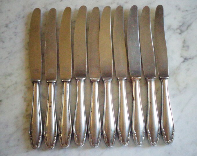 Rostfrei Mangasil Pfeiffer Silver Plate 1942 Germany PFR12 Set of 10 ...