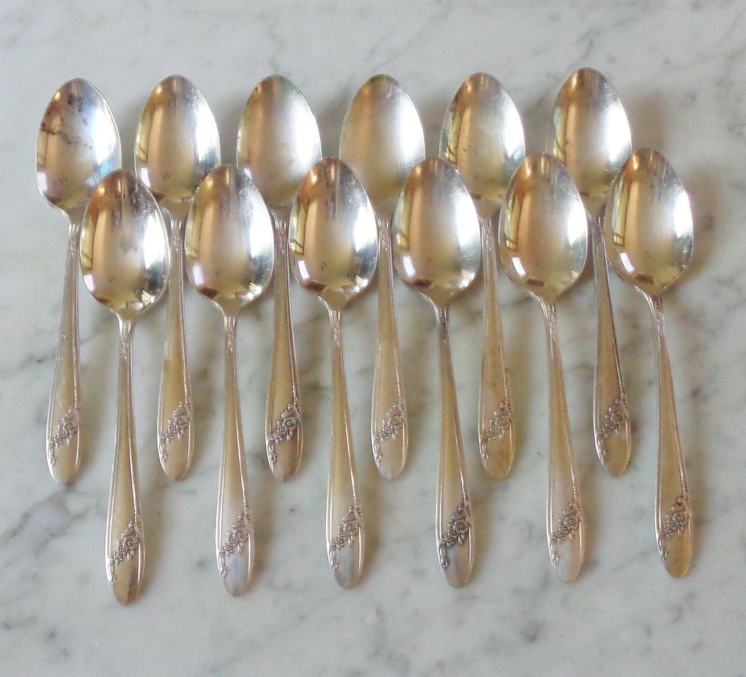 Queen Bess Oneida Community Silver Plate 6 Inch Set of 12 Teaspoons - Etsy