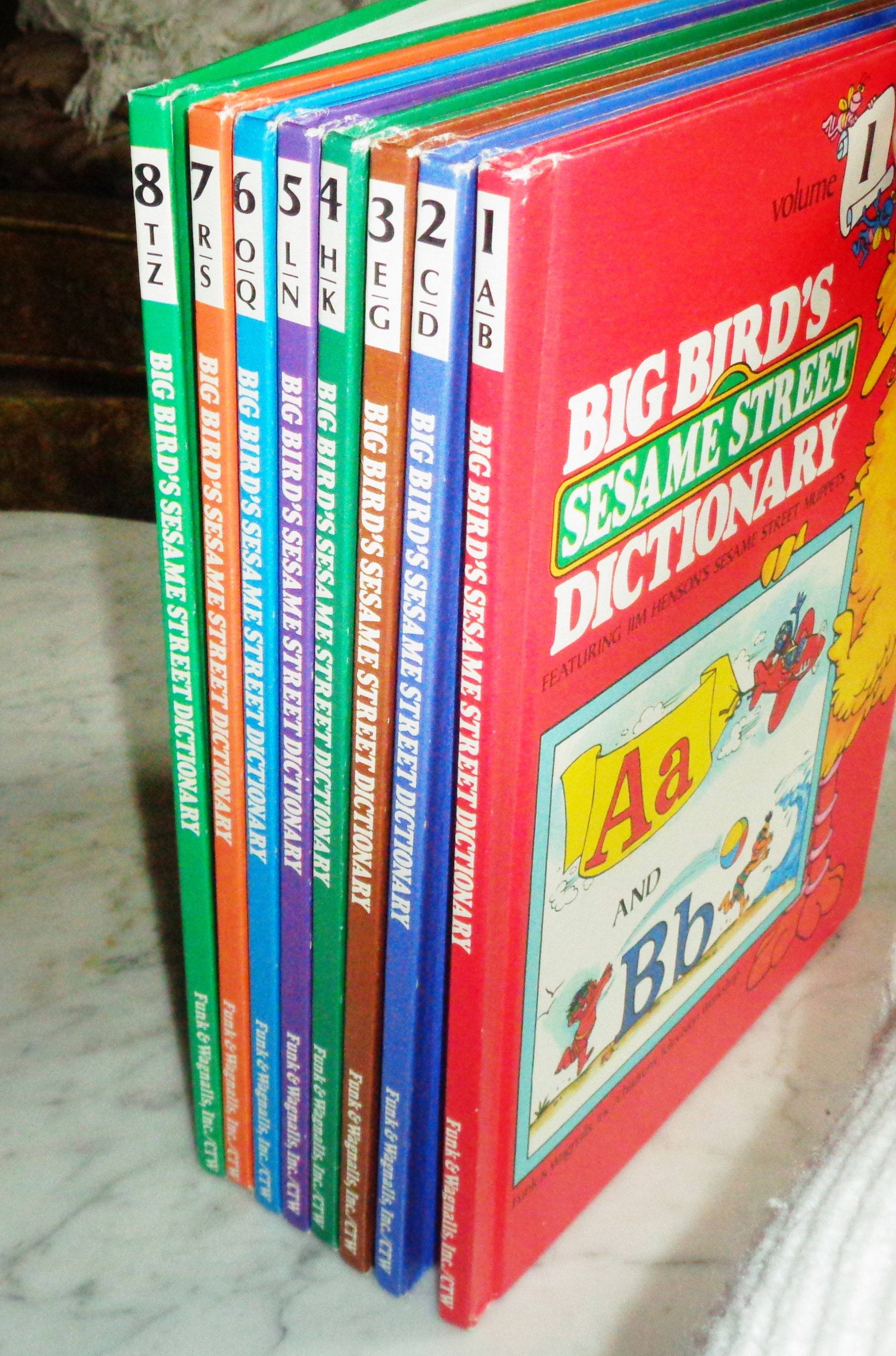 1981 Big Birds Sesame Street Dictionary Complete 8 Volume Hard Cover ...